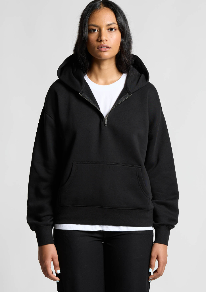 Womens Relax Half Zip Hood - The Uniform Factory