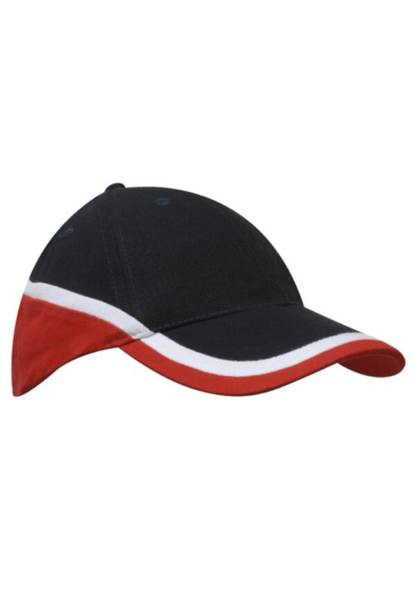 Heavy Cotton Tri-Colour Cap - The Uniform Factory